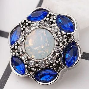 Jewelry | Royal Blue Rhinestones Snap Button | Poshmark